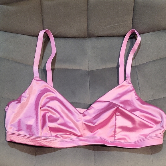 Auden | Intimates & Sleepwear | Satin Pink Bralette Large Nwot | Poshmark